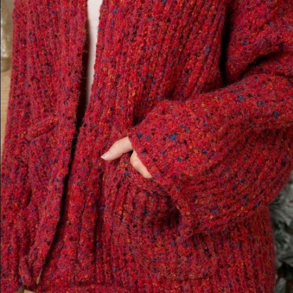 Sweaters | New Arrivalred Speckled Cardigan | Poshmark
